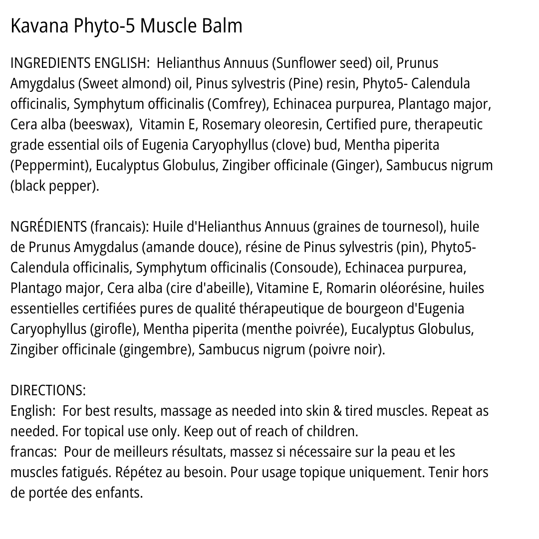 Phyto-5 Muscle Balm- Botanical aromatherapeutic balm for tired muscles ...